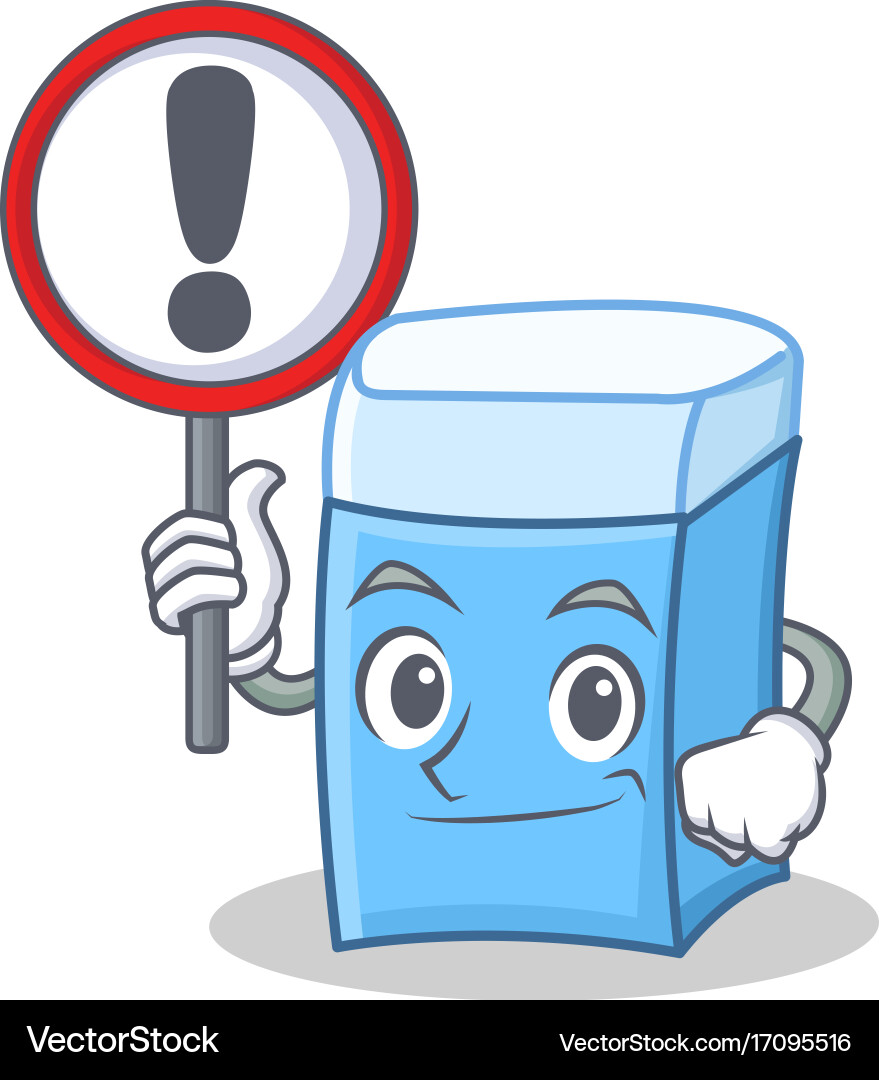 With sign eraser character mascot style Royalty Free Vector