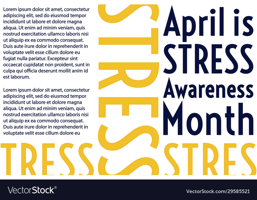 April is stress awareness month holiday concept Vector Image