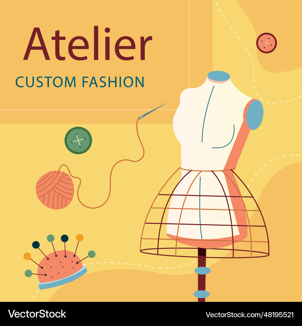 Atelier hand drawn flat ig posts Royalty Free Vector Image