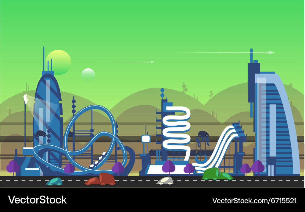 Busy urban cityscape templates with modern Vector Image