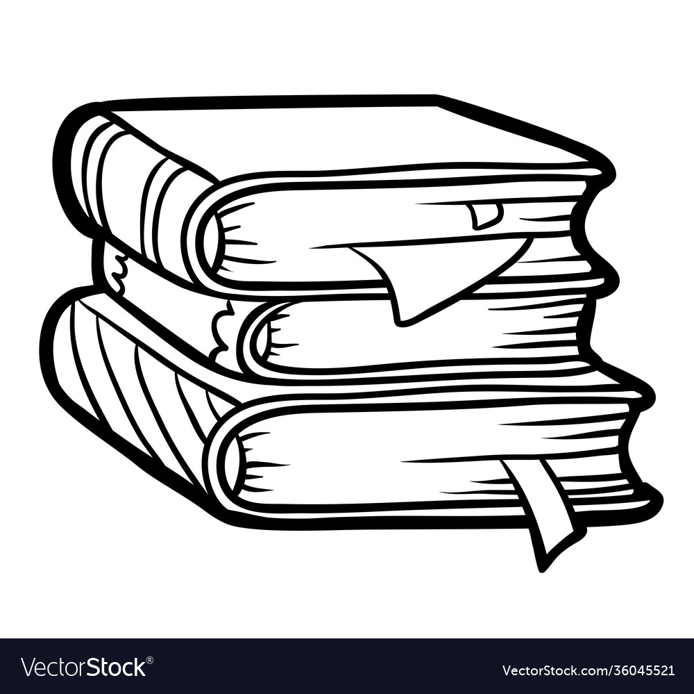 Coloring book stack books Royalty Free Vector Image
