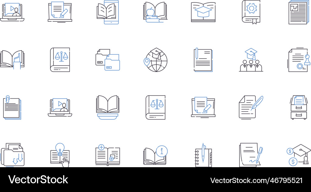 Compendium and psychology line icons collection Vector Image