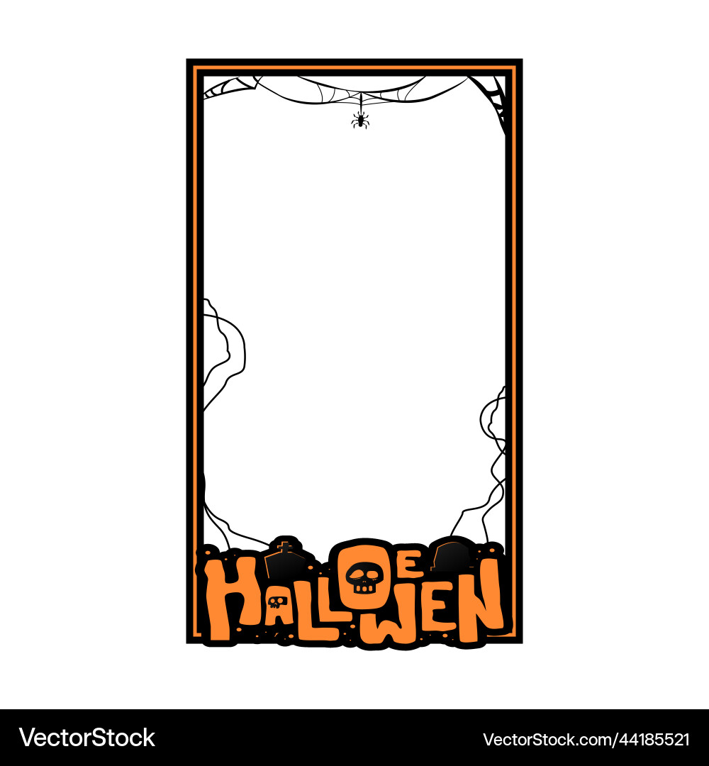 Creepy halloween frame instagram story design Vector Image