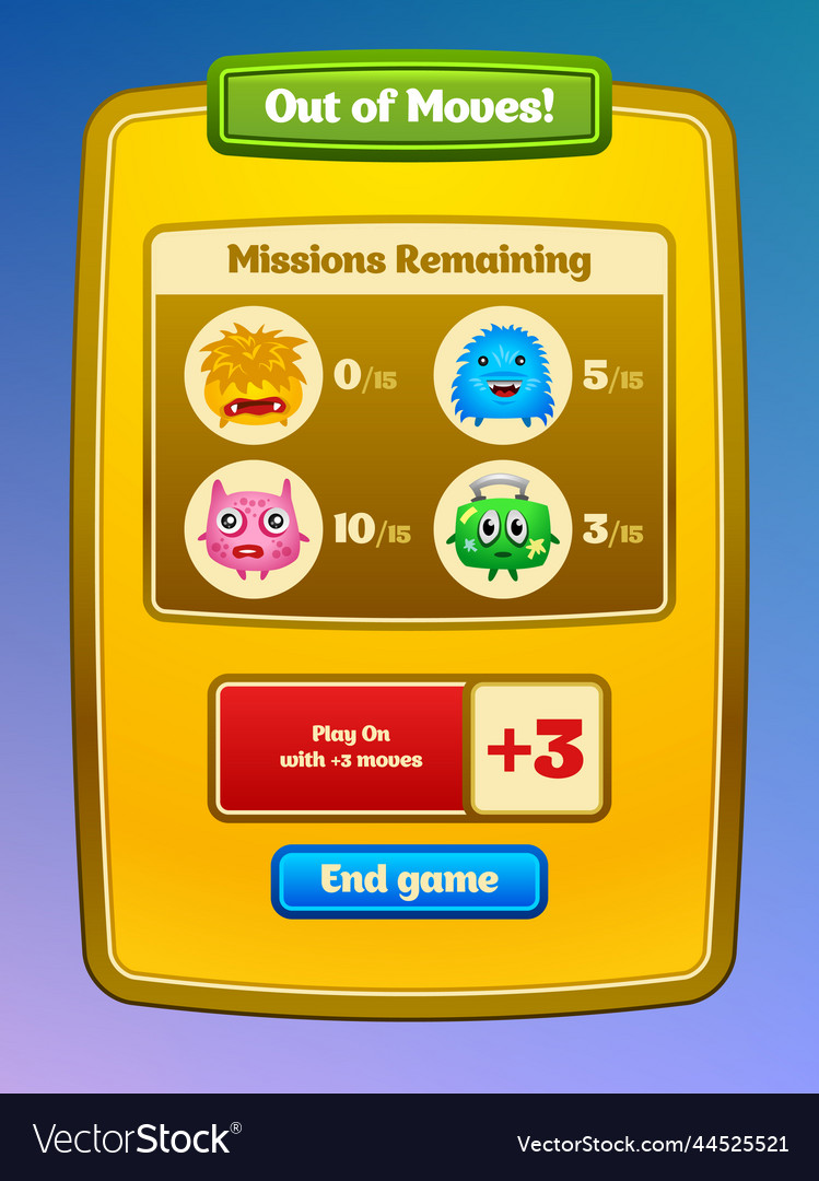 Game ui Royalty Free Vector Image - VectorStock