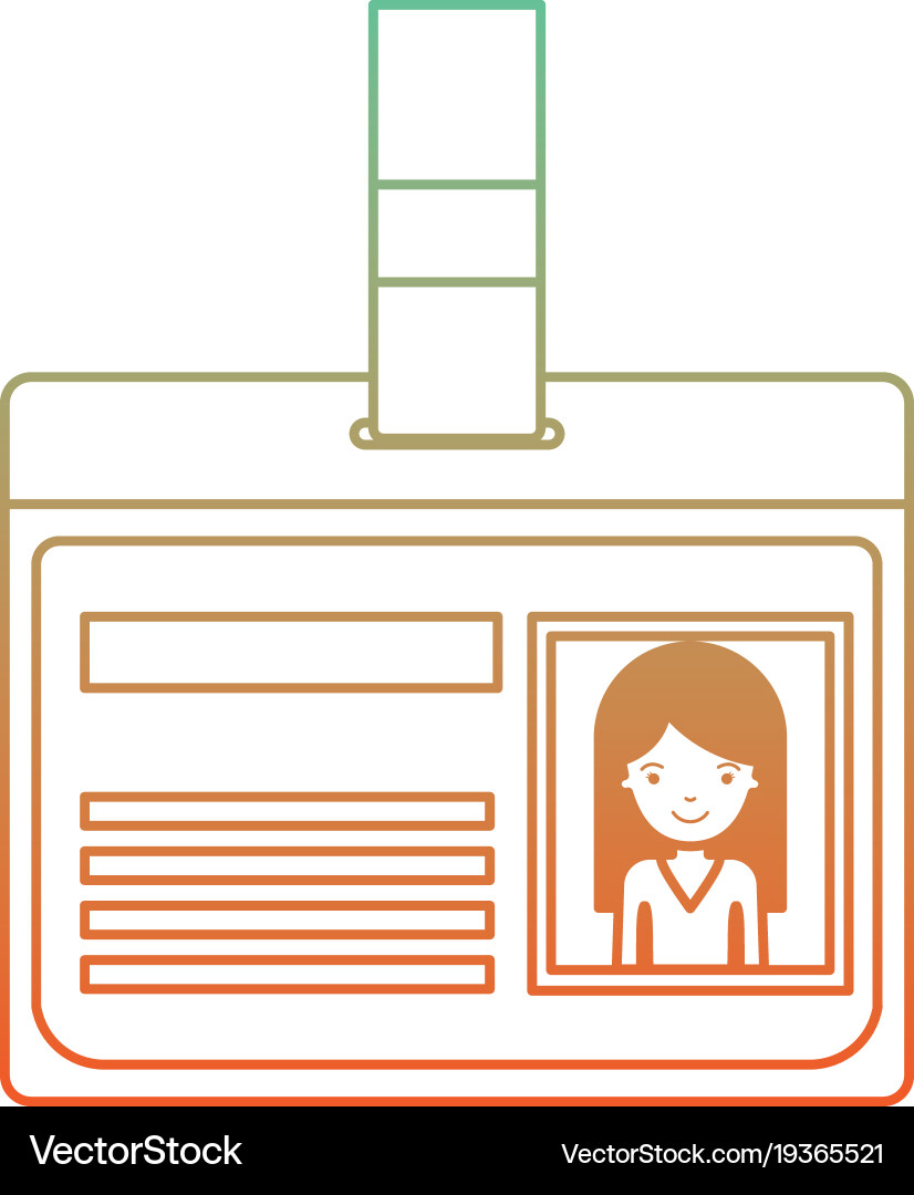 Identification card with half body woman picture Vector Image