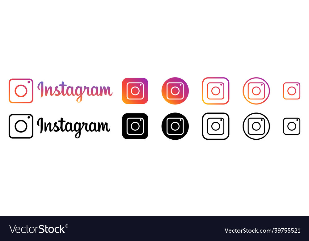 Instagram logo set Royalty Free Vector Image - VectorStock
