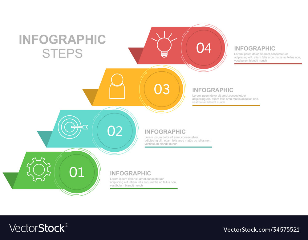 Isometric infographics steps Royalty Free Vector Image
