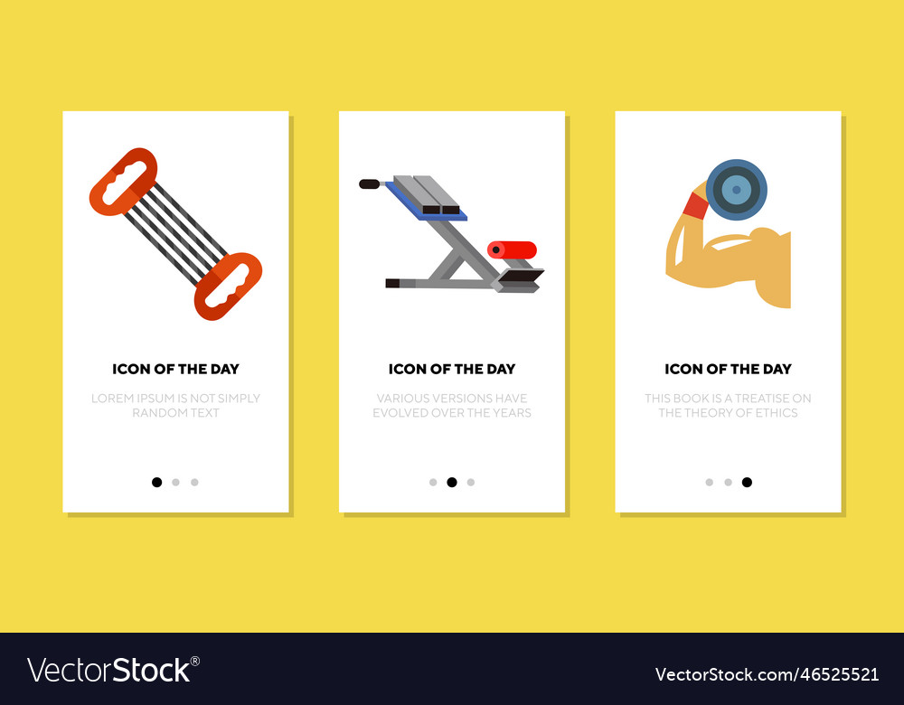 Muscle training flat icon set Royalty Free Vector Image