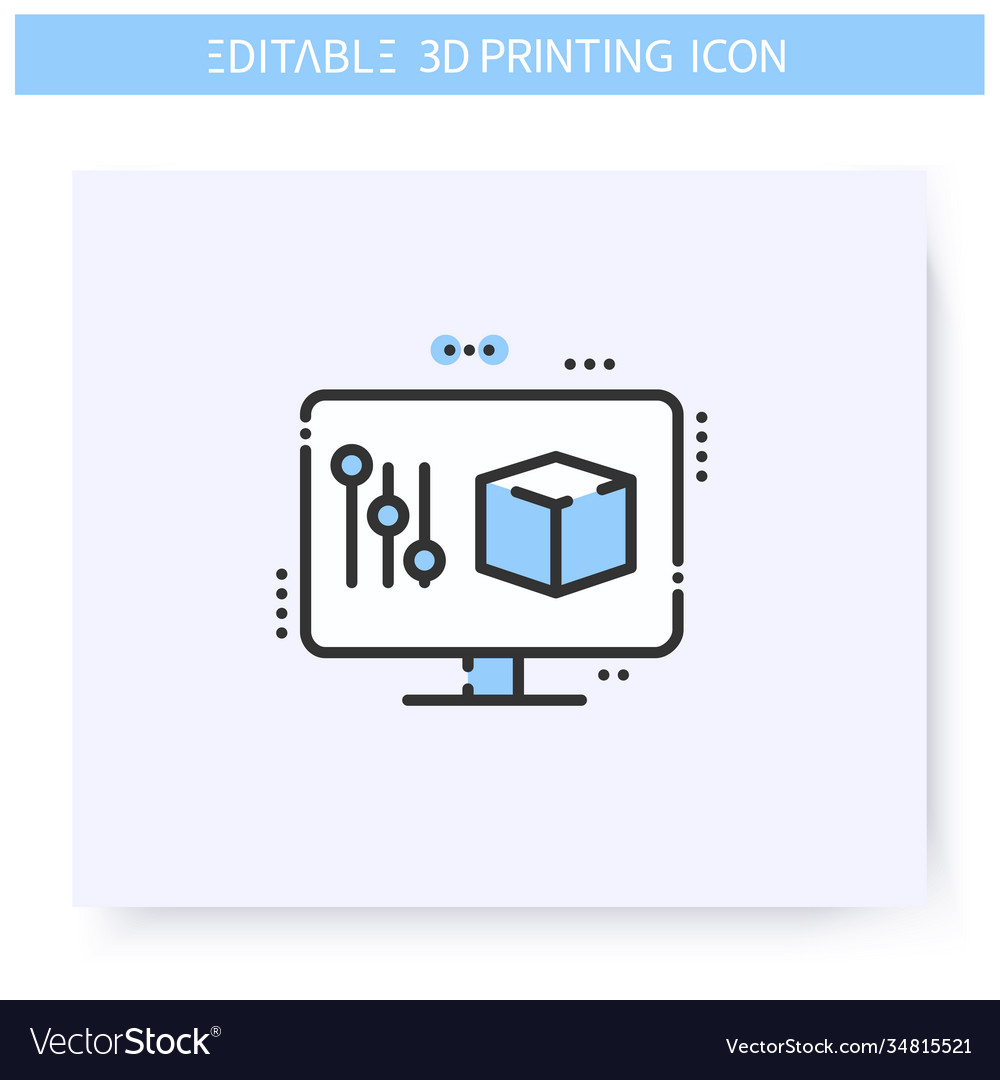Object setting line icon editable Royalty Free Vector Image