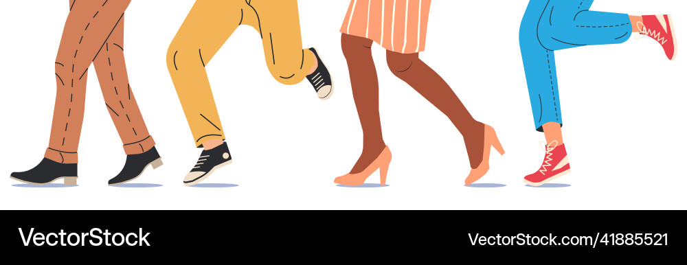 People walking in modern shoes Royalty Free Vector Image
