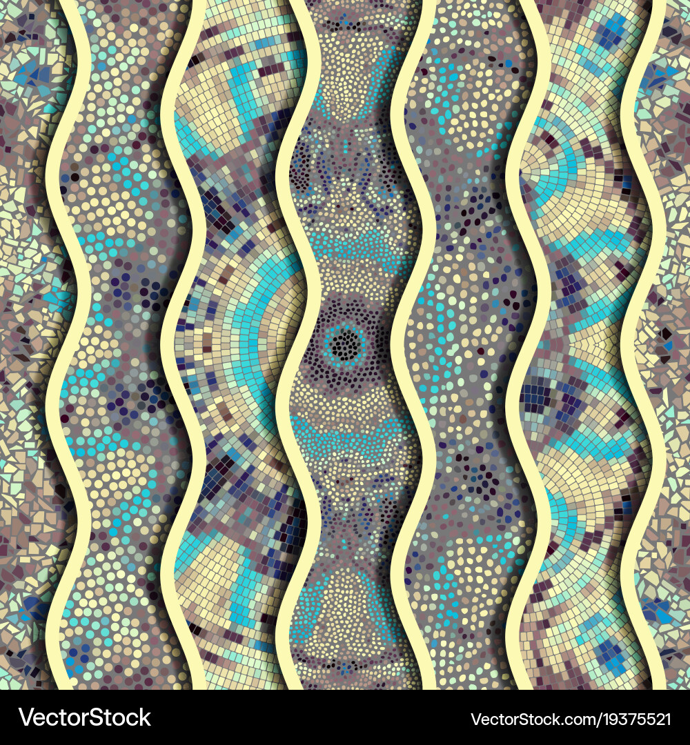 Relief waves of ornamental mosaic tile patterns Vector Image