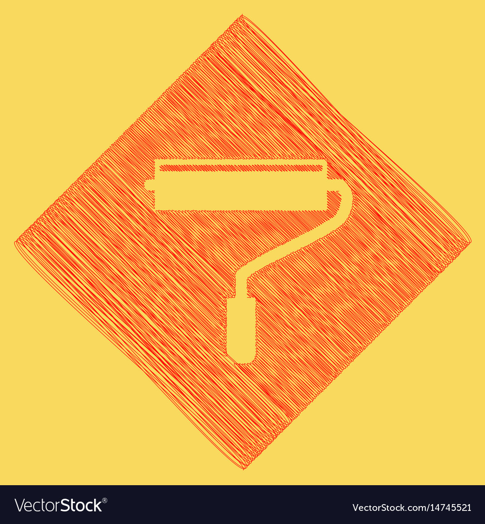 Roller sign red scribble Royalty Free Vector Image