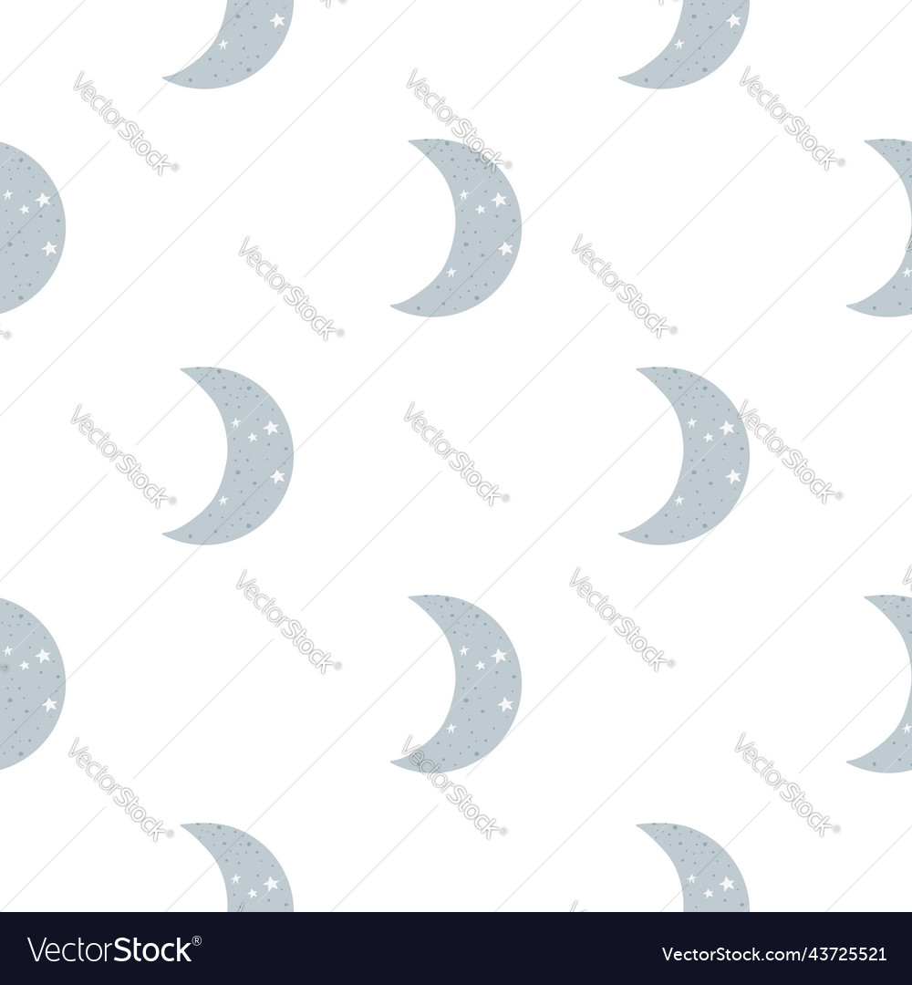Seamless pattern with hand drawn half moons Vector Image