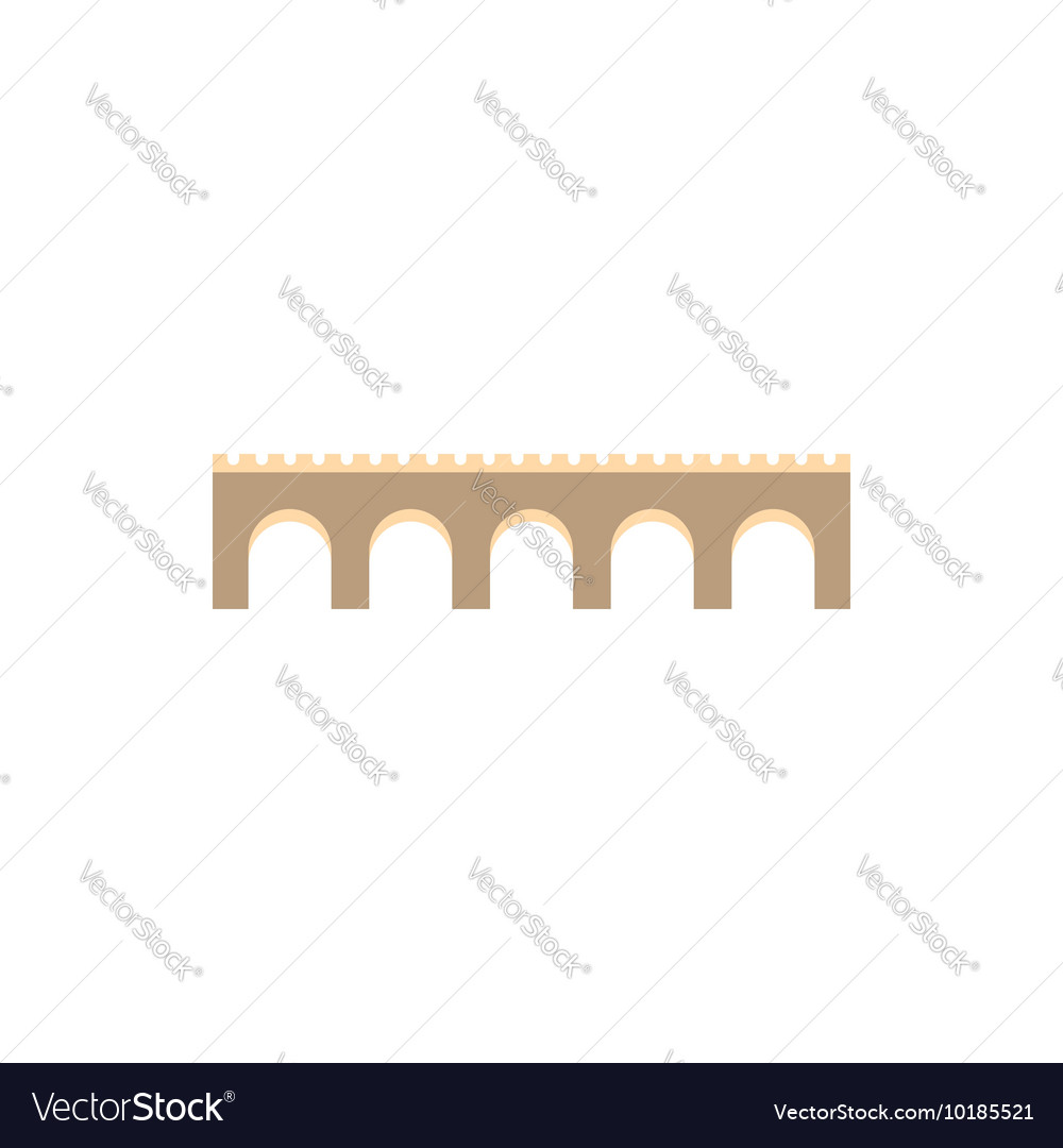 Stone arch bridge icon flat style Royalty Free Vector Image