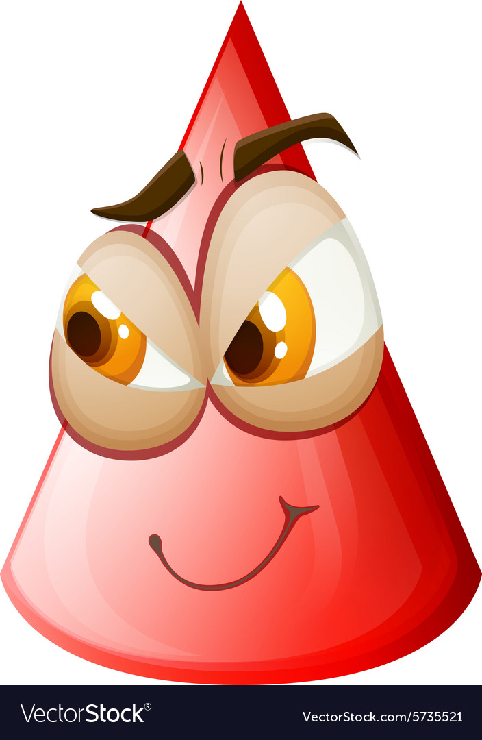 Tricky face on cone Royalty Free Vector Image - VectorStock