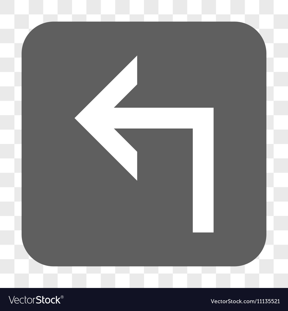 Turn left rounded square button Royalty Free Vector Image