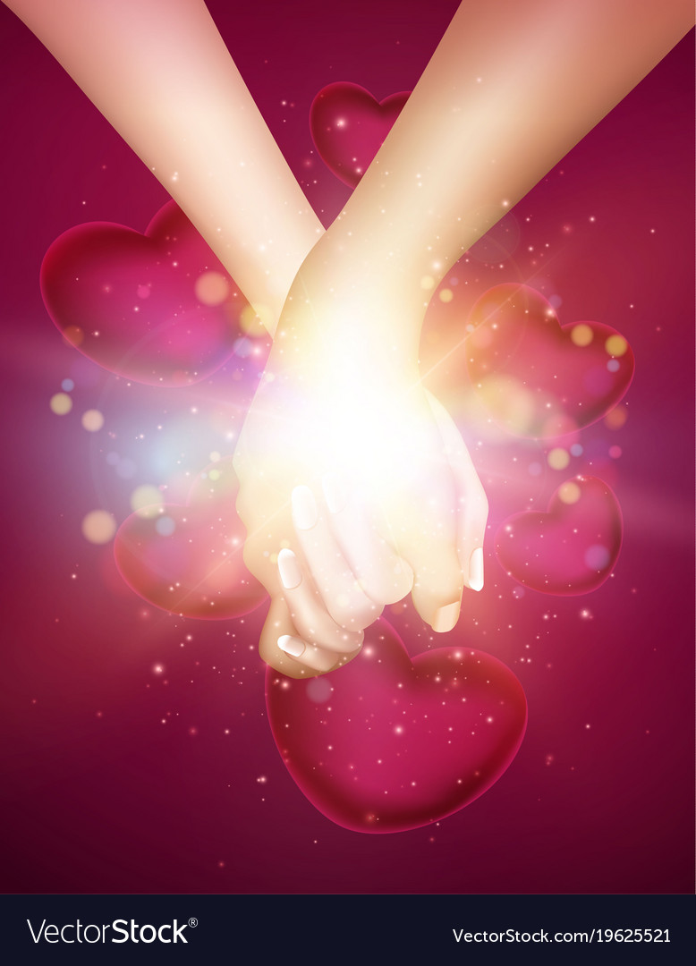 Valentines day card with hearts hands Royalty Free Vector