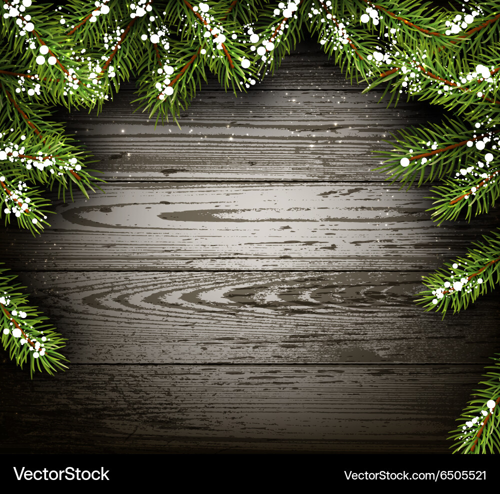 Wooden winter background Royalty Free Vector Image