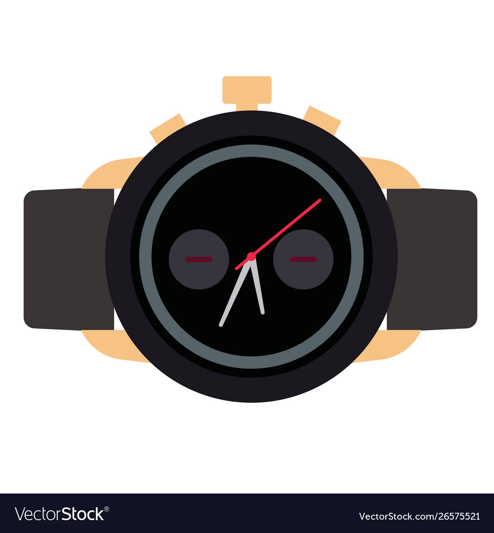 Wristwatch simple on white background Royalty Free Vector