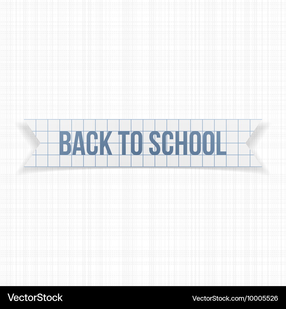 Back to school greeting text on paper banner Vector Image