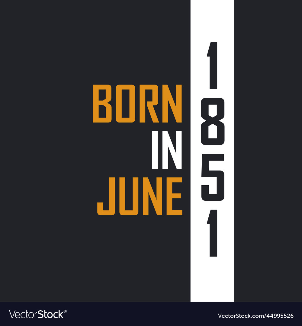 Born In June 1851 Aged To Perfection Birthday Vector Image