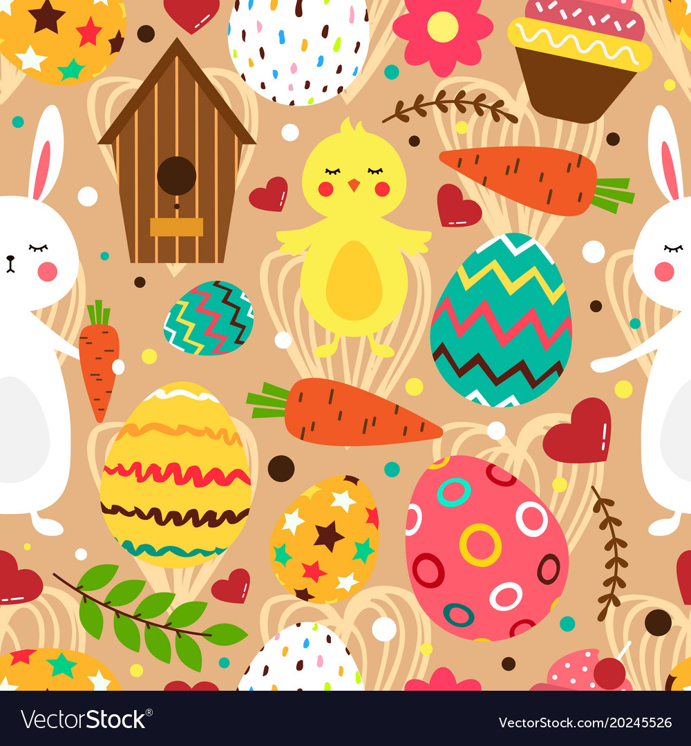 Easter bright seamless pattern Royalty Free Vector Image