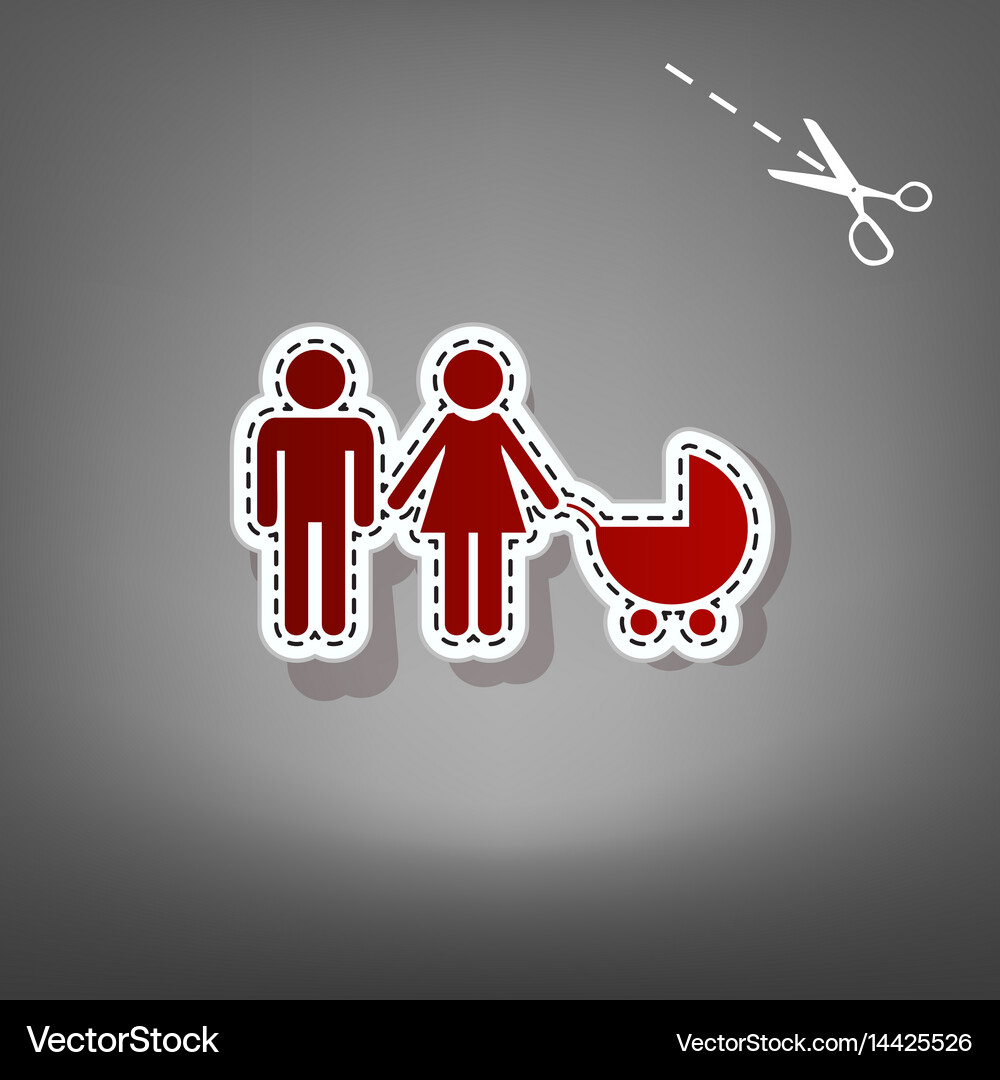 Family sign red icon Royalty Free Vector Image