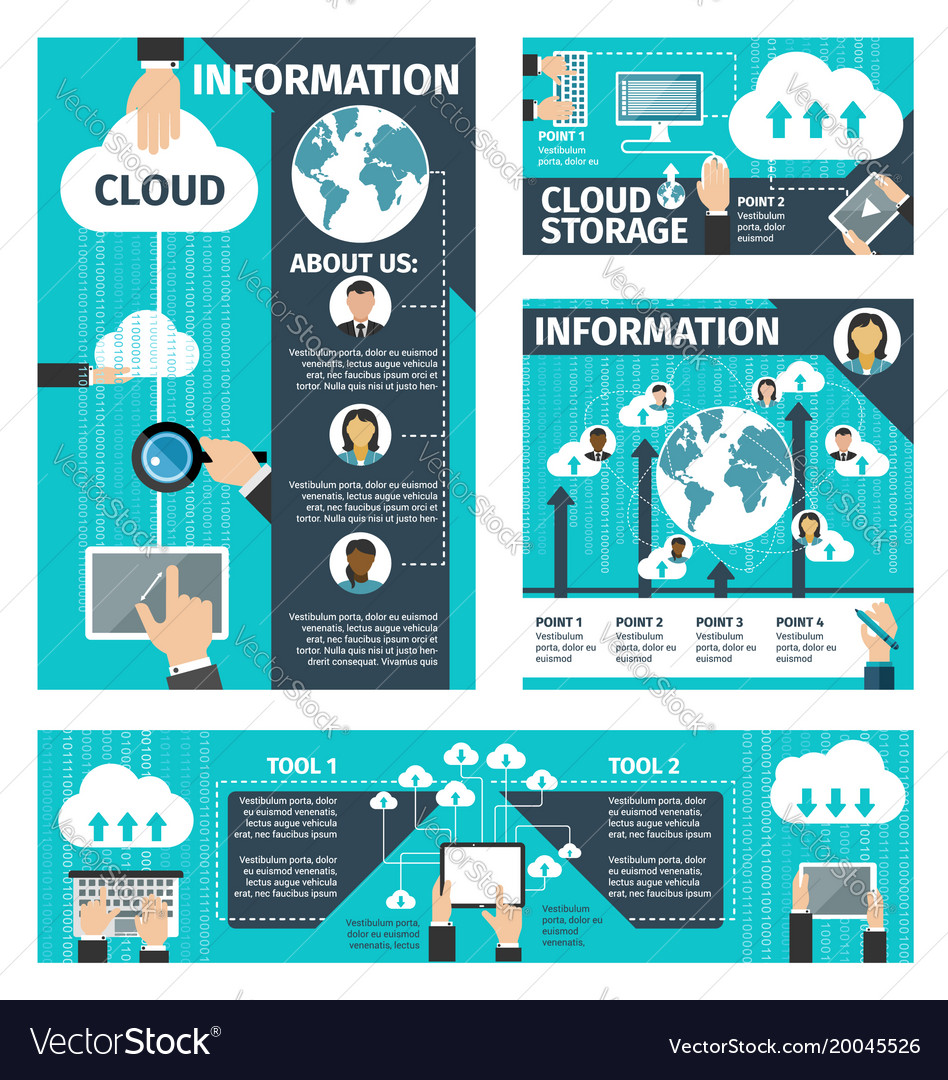 Infographic cloud technologies Royalty Free Vector Image