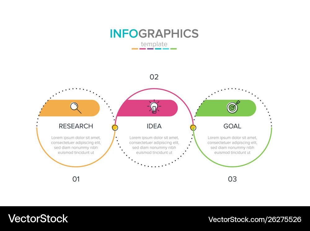 Infographic label template with icons 3 Royalty Free Vector