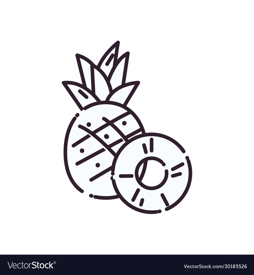 Isolated pineapples fruit line style icon Vector Image