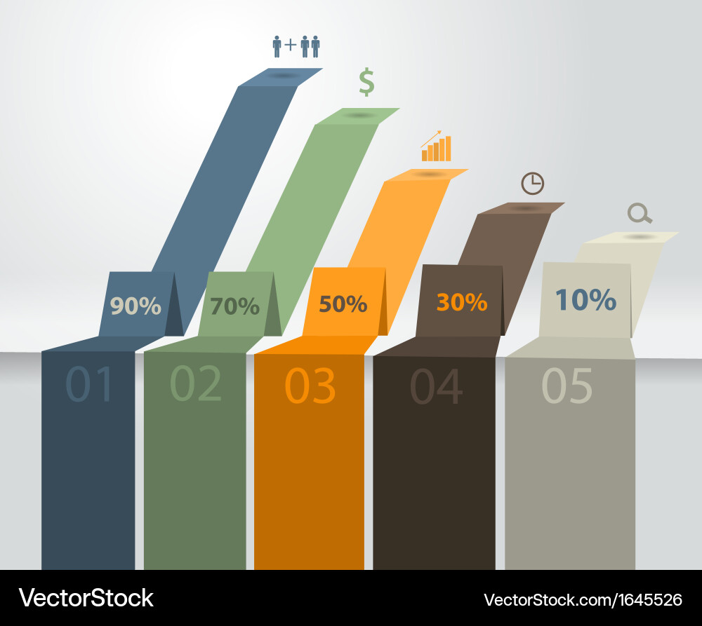 Modern business steps to success charts Royalty Free Vector