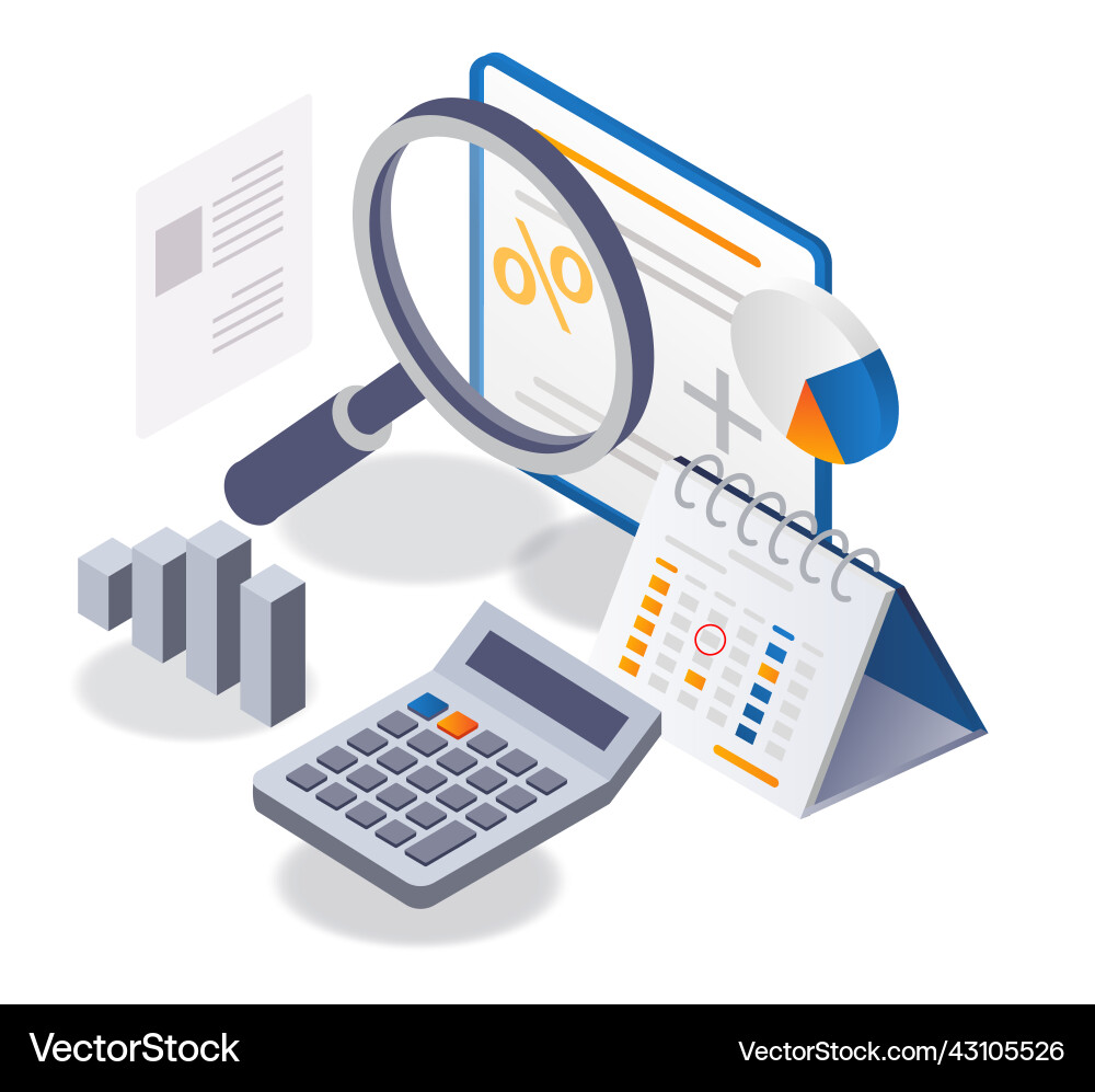 Monthly income search calculation Royalty Free Vector Image