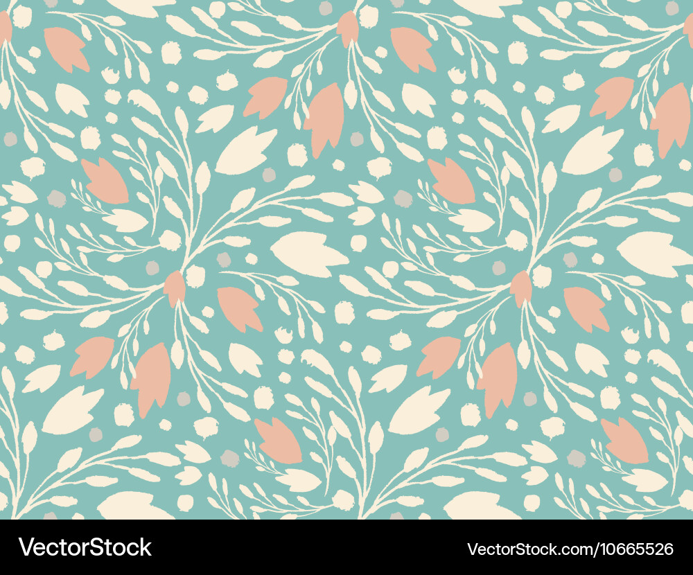 Organic floral pattern in muted green color Vector Image