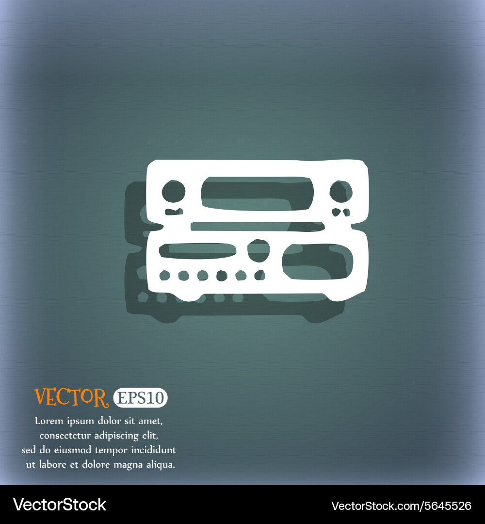 Radio receiver amplifier icon symbol on the Vector Image