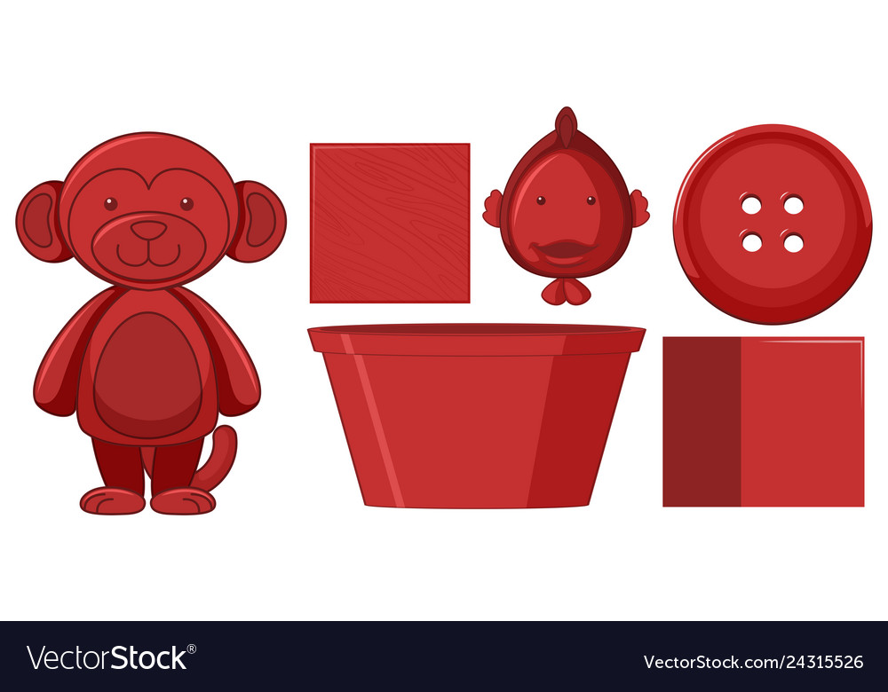 Set of red objects Royalty Free Vector Image - VectorStock