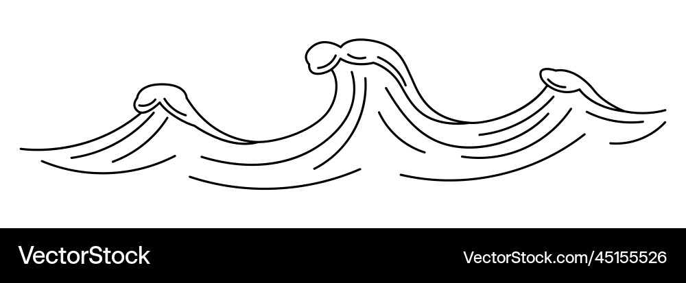 Wave with sea foam ocean or water Royalty Free Vector Image