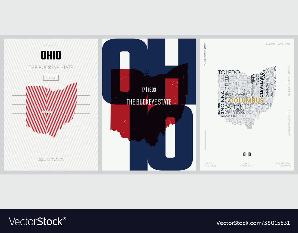 17 50 sets us state posters with name Royalty Free Vector