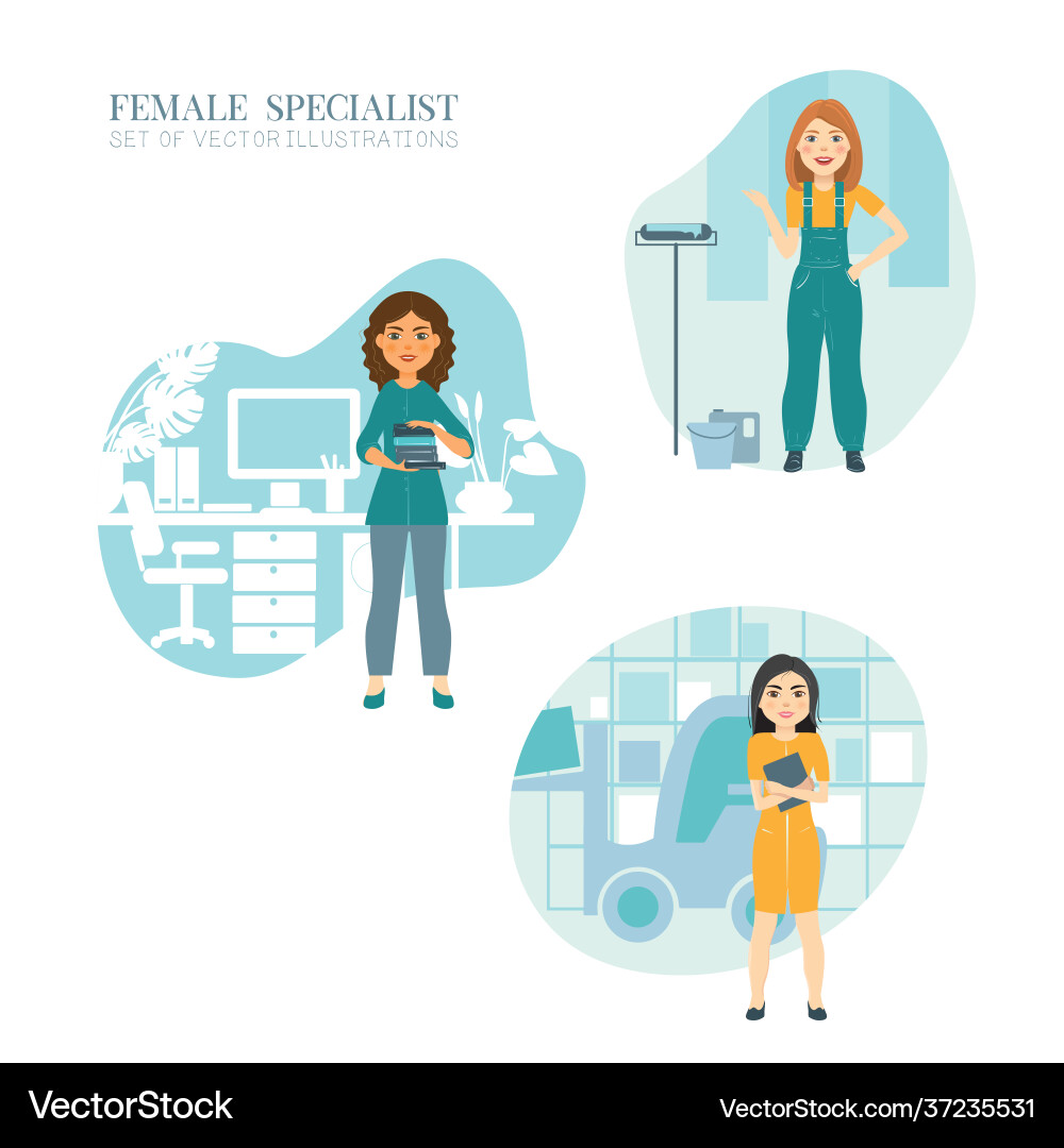 A woman works is specialist Royalty Free Vector Image