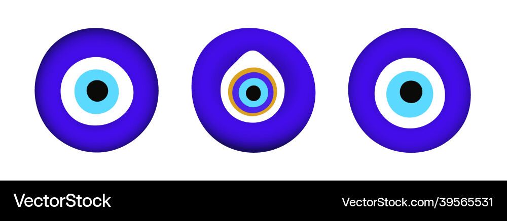 Blue oriental evil eye symbol amulet flat style Vector Image
