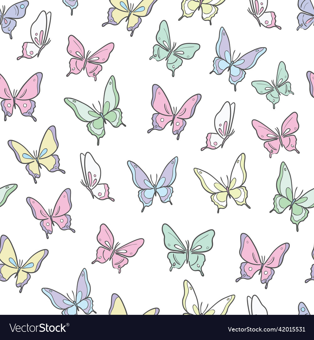 Butterfly seamless repeat pattern design Vector Image
