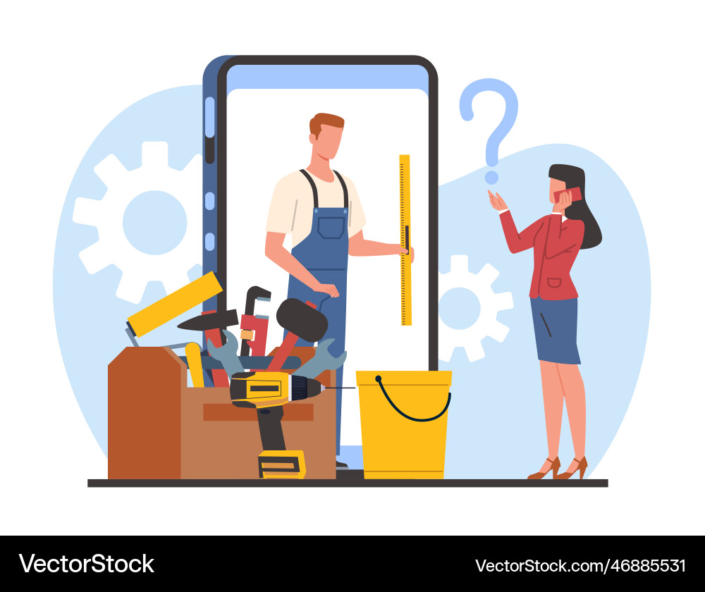 Calling repairman foreman or husband for hour Vector Image