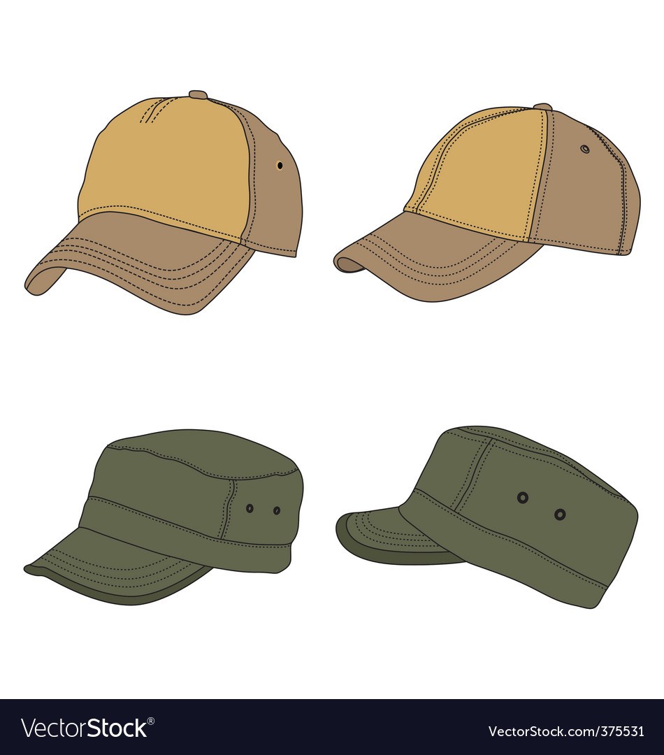 Cap template Royalty Free Vector Image - VectorStock