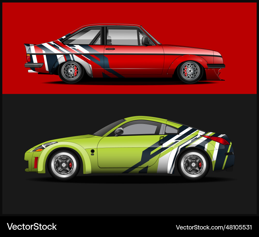 Car graphic for vehicle vinyl wrap Royalty Free Vector Image