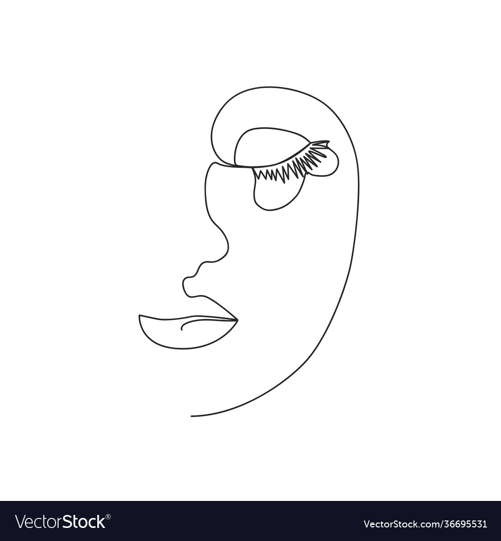 Continuous line drawing set faces Royalty Free Vector Image
