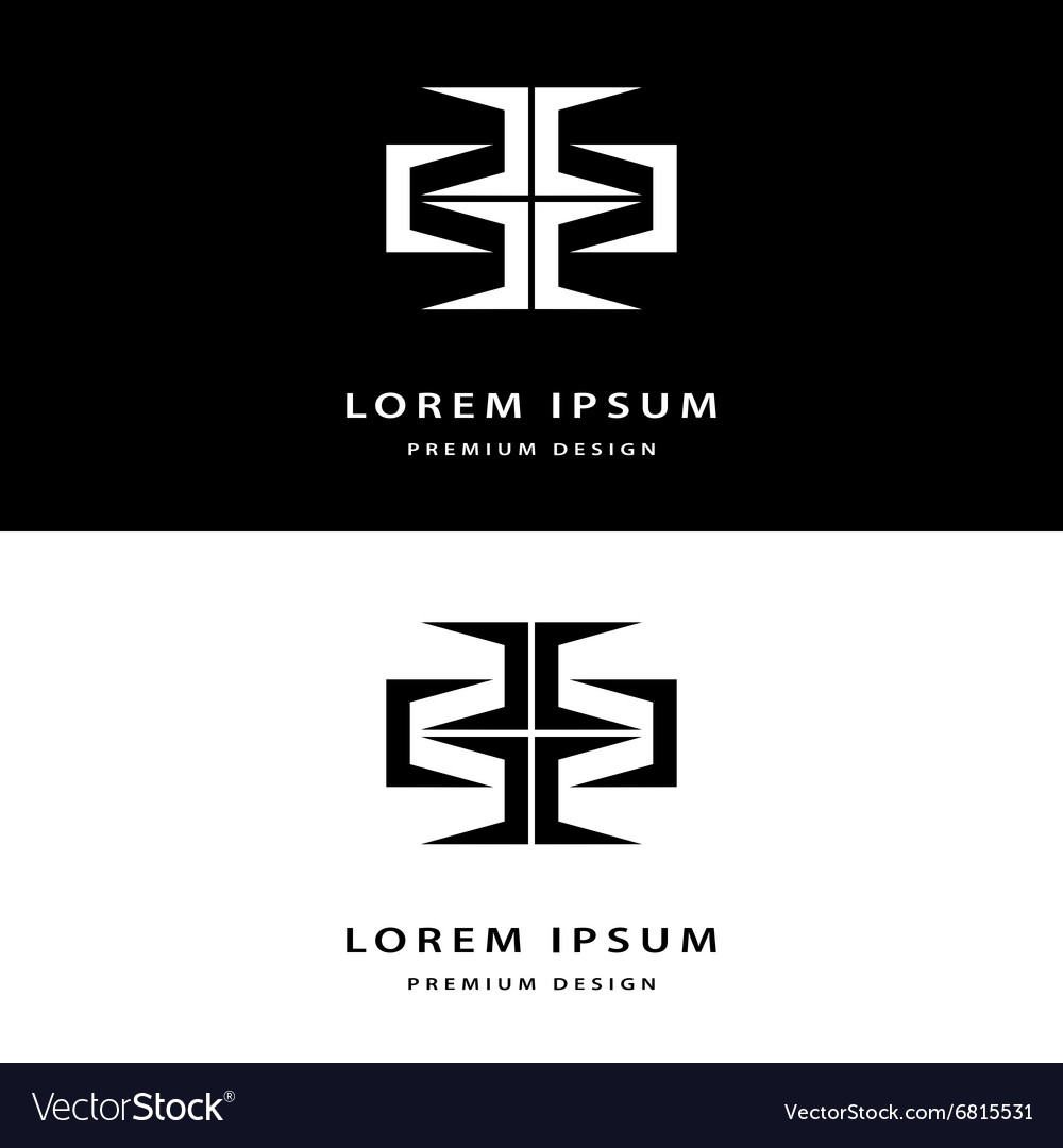 Creative icon monogram design elements Royalty Free Vector