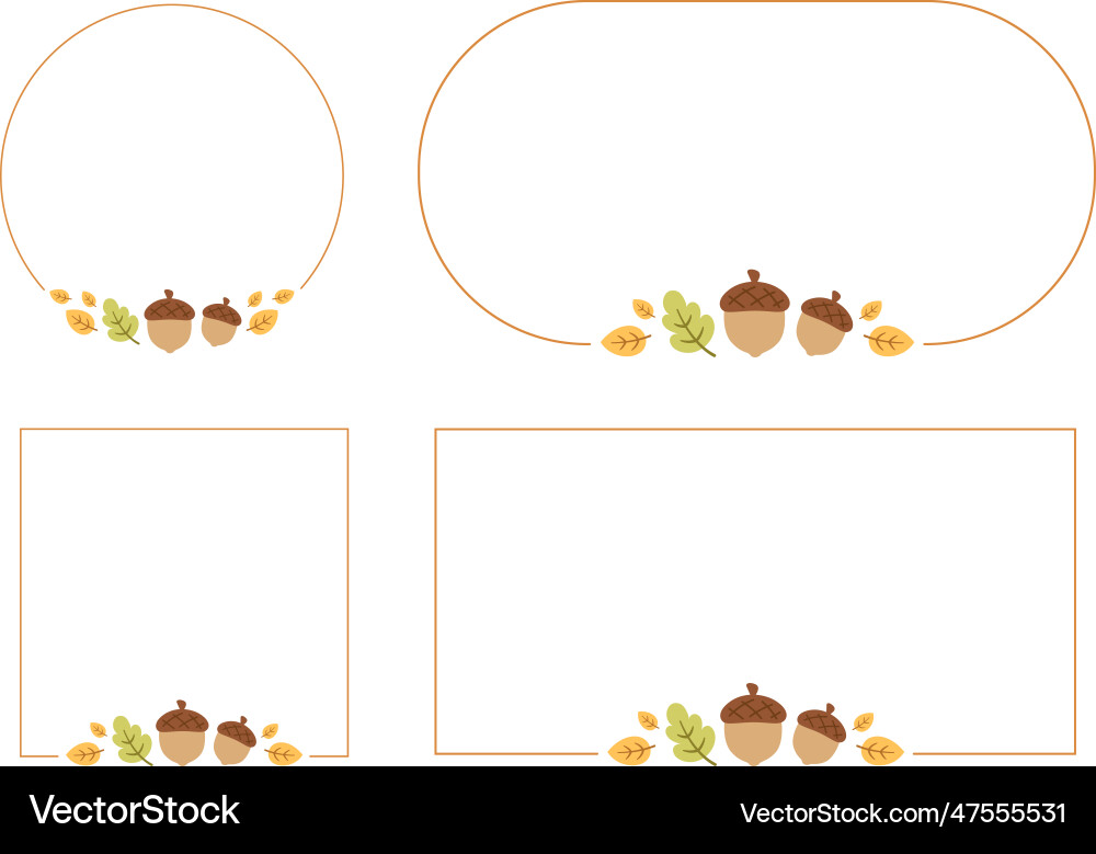 Cute spring autumn frame geometric shapes border Vector Image