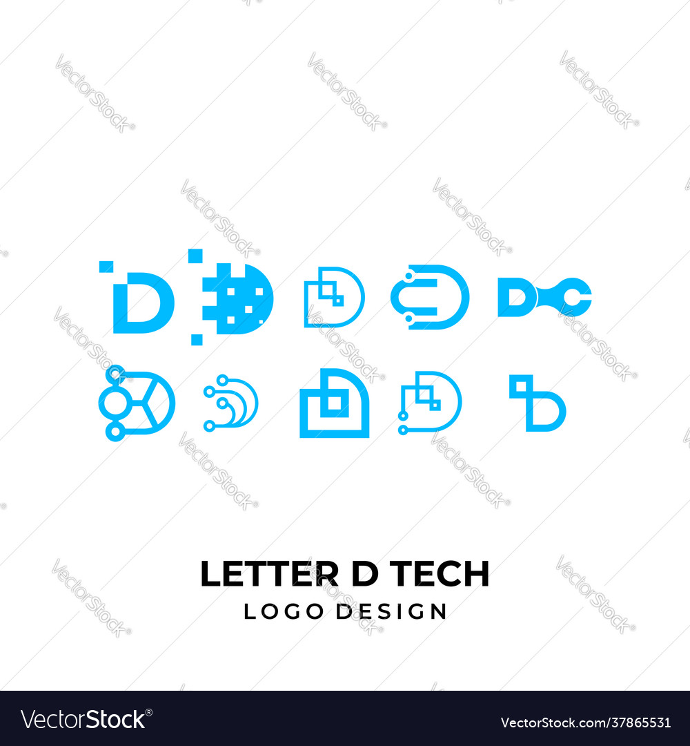D tech logo Royalty Free Vector Image - VectorStock