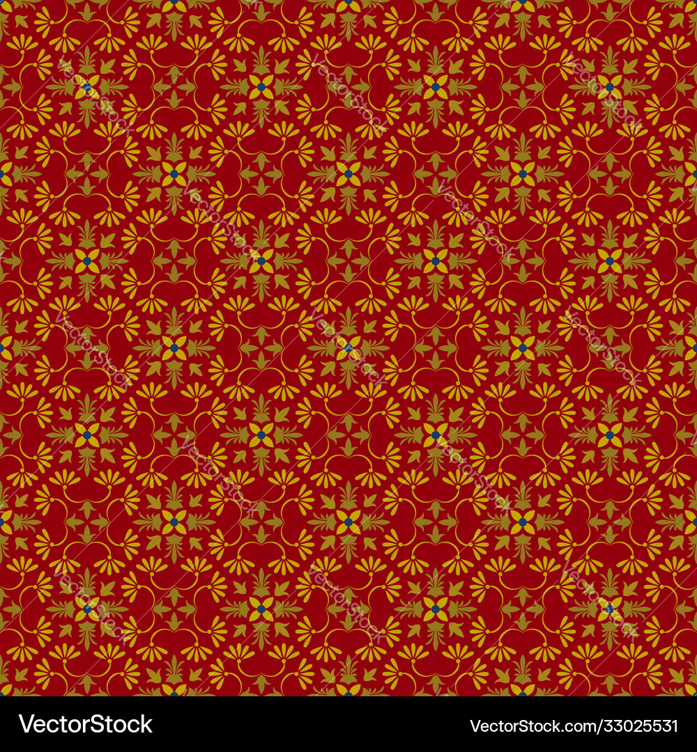 Dark red background with beautiful gold ornaments Vector Image