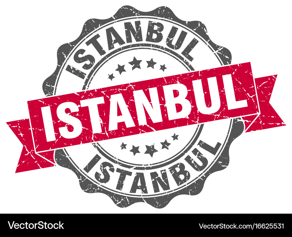 Istanbul round ribbon seal Royalty Free Vector Image