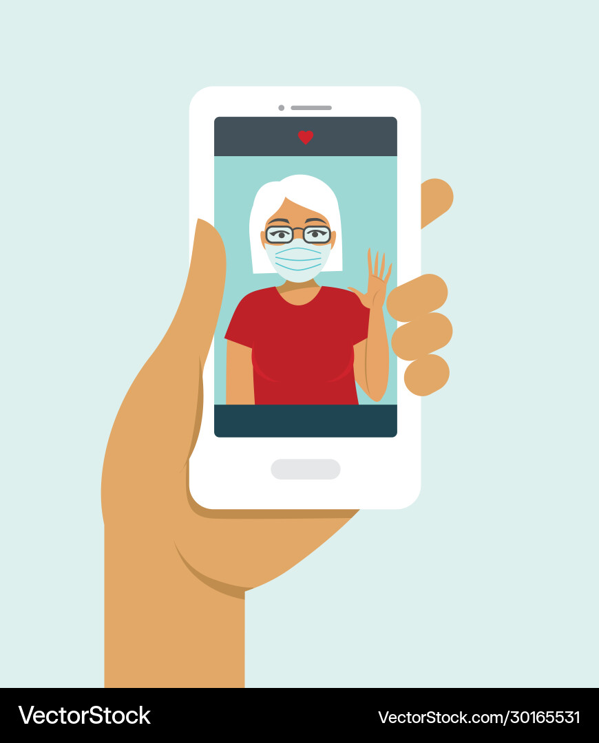 Online call with your parents during quarantine Vector Image